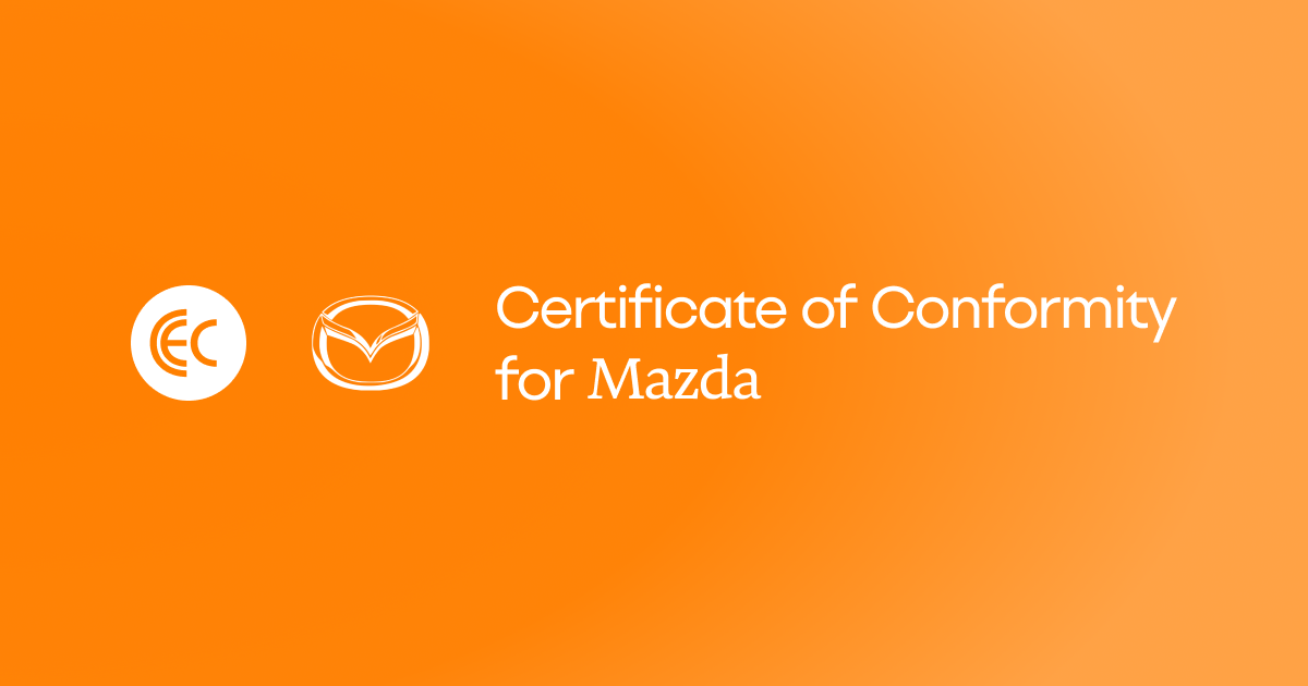 Mazda Certificate of Conformity | Mazda COC | 100% Official