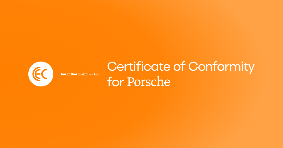 Porsche Certificate of Conformity | Porsche COC | 100% Official